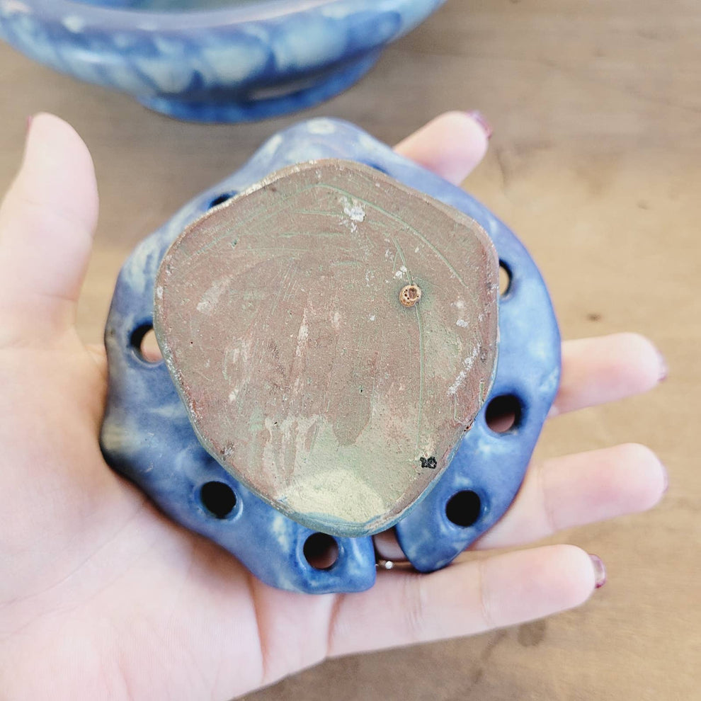 Vintage Peters Reed Pottery Bowl and Lily Pad Flower Frog Zane Ware ...